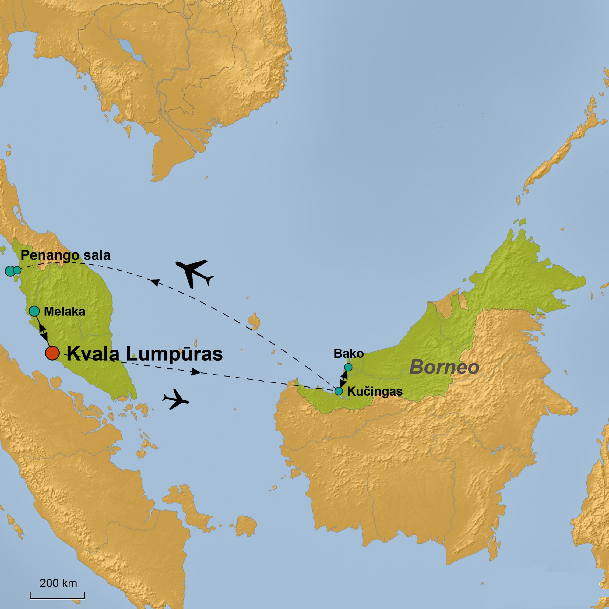 Malaizija, Borneo salos orangutanai ir poilsis Langkavi saloje ...